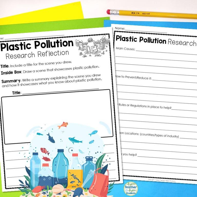 Plastic Pollution Research Activity: Draw & Summarize Pollution ...