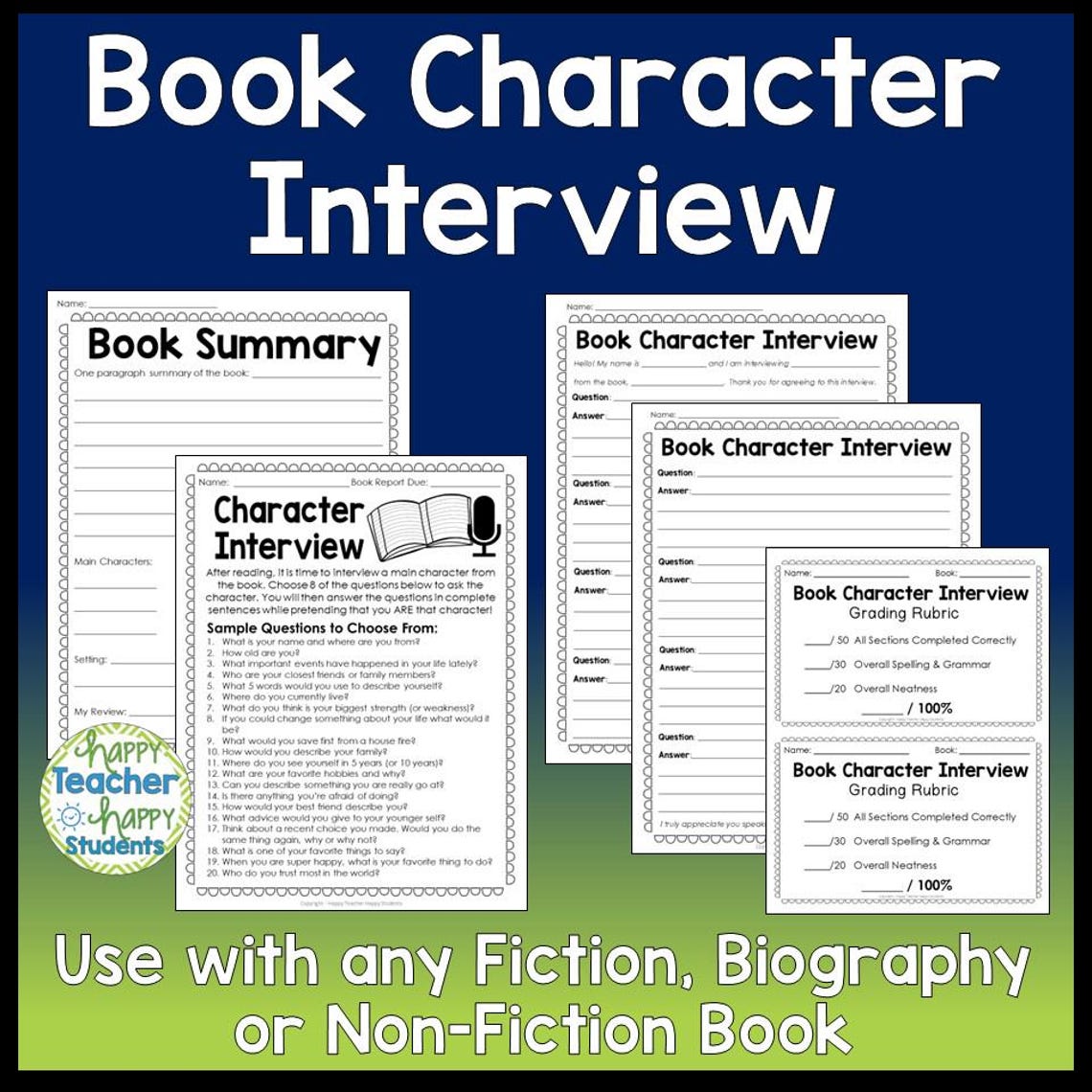 Book Character Interview Book Report | Interview Book Character From ...