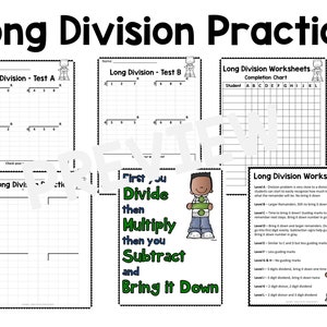 Leveled Long Division Worksheets and Tests: Homeschool Practice ...
