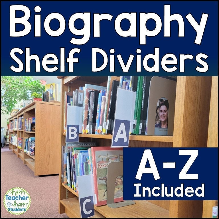 Biography Library Shelf Dividers: A-Z Classroom Library Labels (digital ...