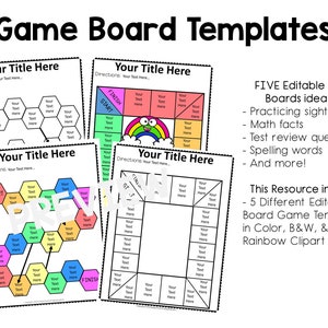 Blank Game Board Template: 5 EDITABLE Blank Board Game Templates for ...