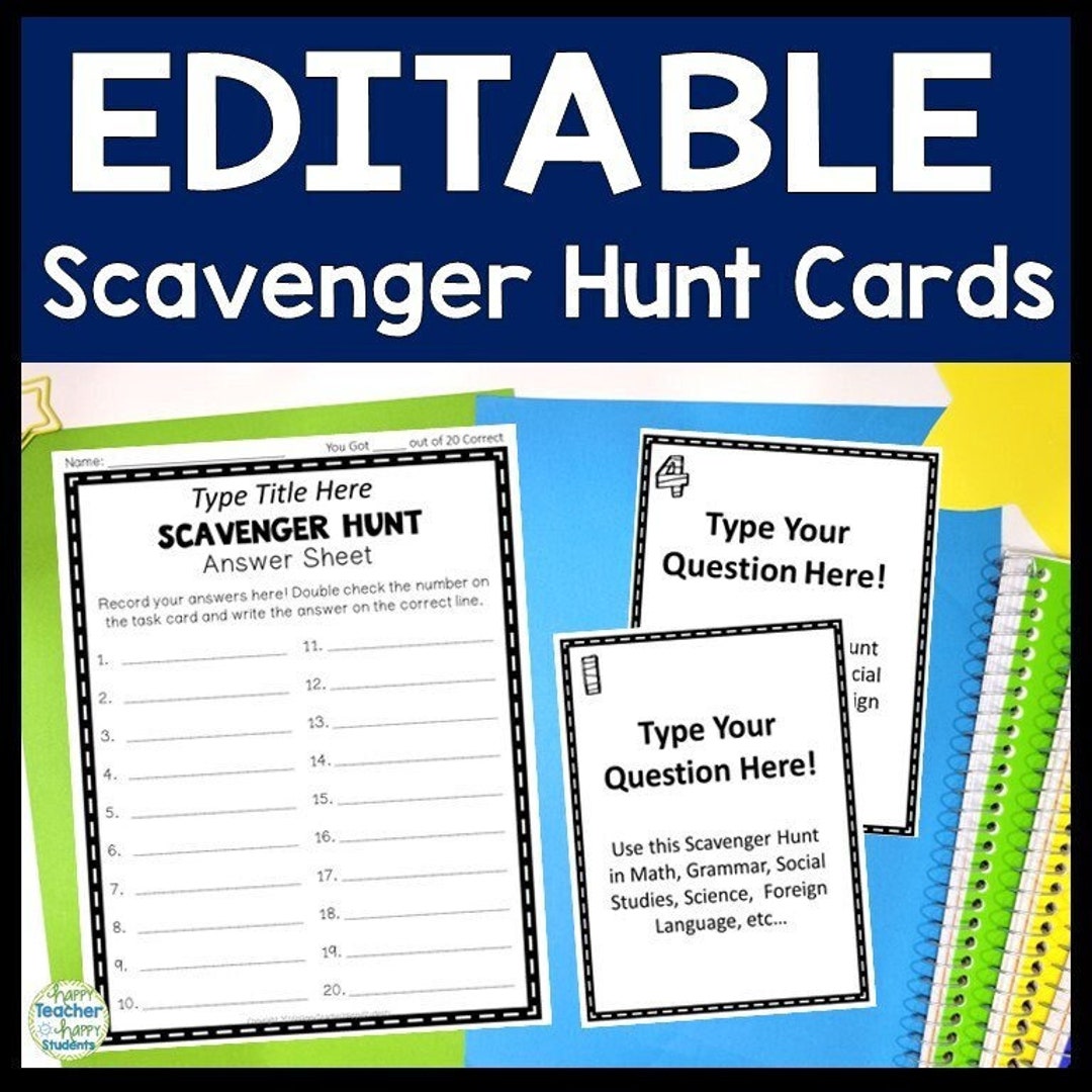 Editable Scavenger Hunt for Kids | Editable in Powerpoint | Scavenger ...