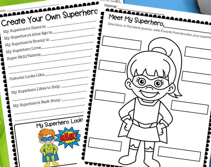 Superhero Printable Kid's Activities, Superhero Crossword, Superhero ...