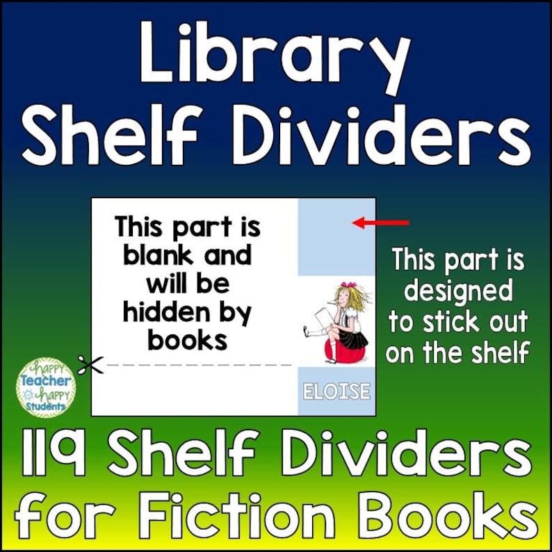Fiction Library Shelf Dividers: 119 Book Series Labels (digital ...