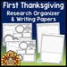 Thanksgiving Research Activity: Graphic Organizer & Writing Paper ...