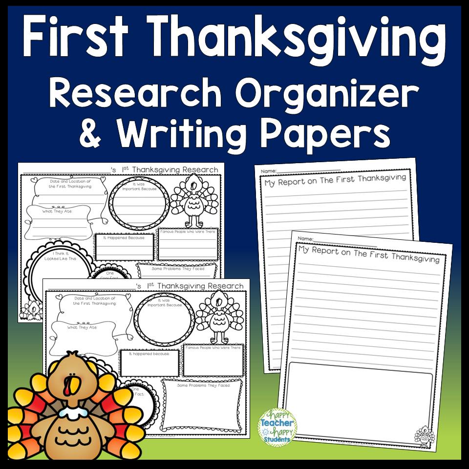 Thanksgiving Research Activity: Graphic Organizer & Writing Paper ...