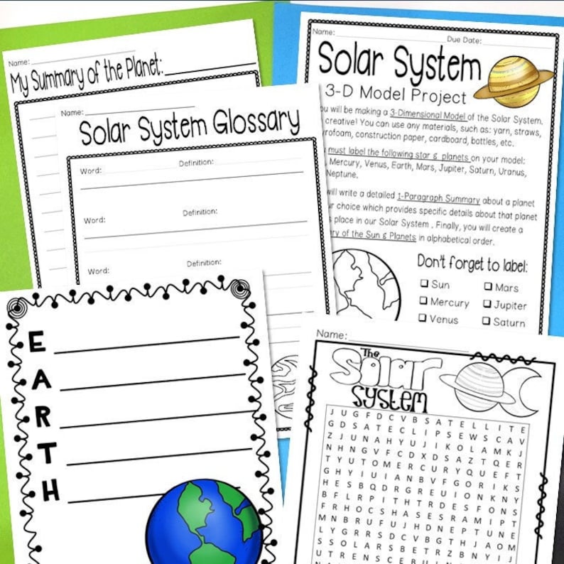 3 Solar System Activities: Solar System Project 3-D Model of Planets W ...