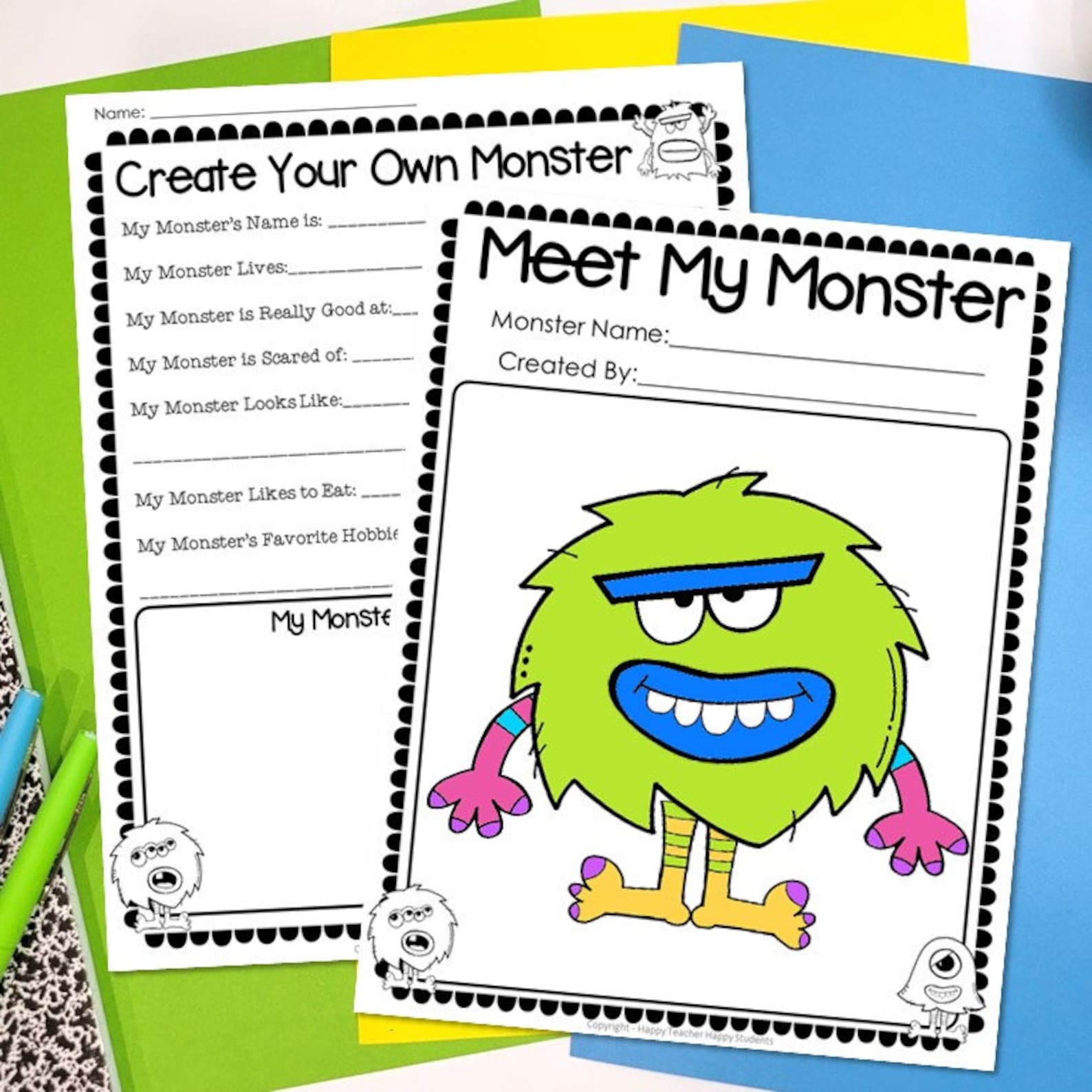 Create a Monster Writing Activity: Printable Monster Worksheet (digital ...