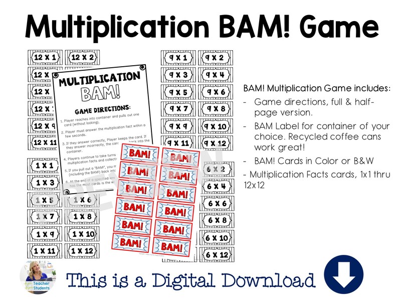 Multiplication Game | Multiplication BAM Game | Multiplication Zap ...
