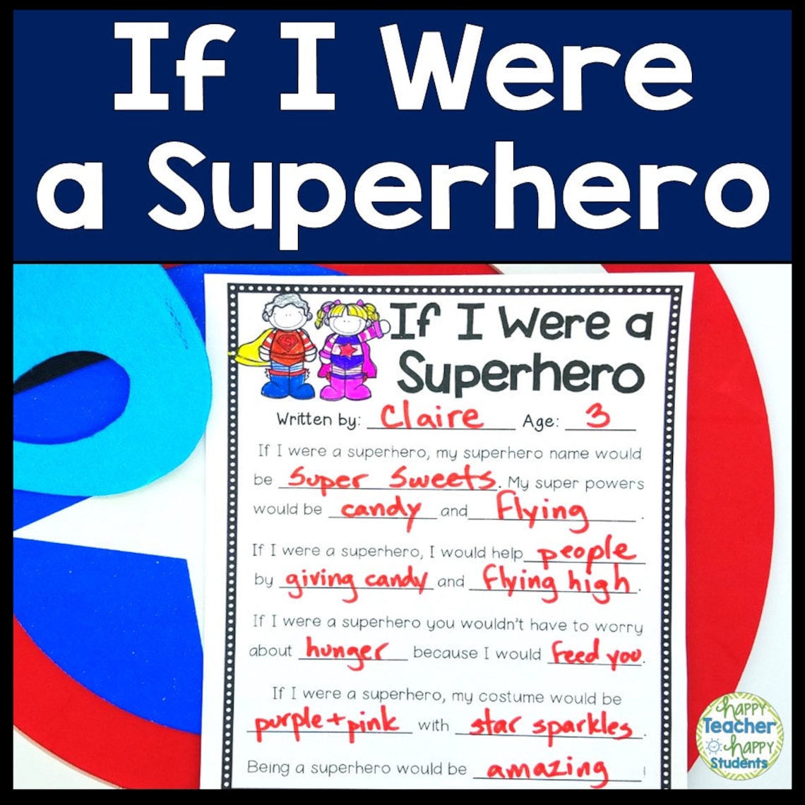 If I Were a Superhero Superheroes Writing Activity Superhero Worksheet ...