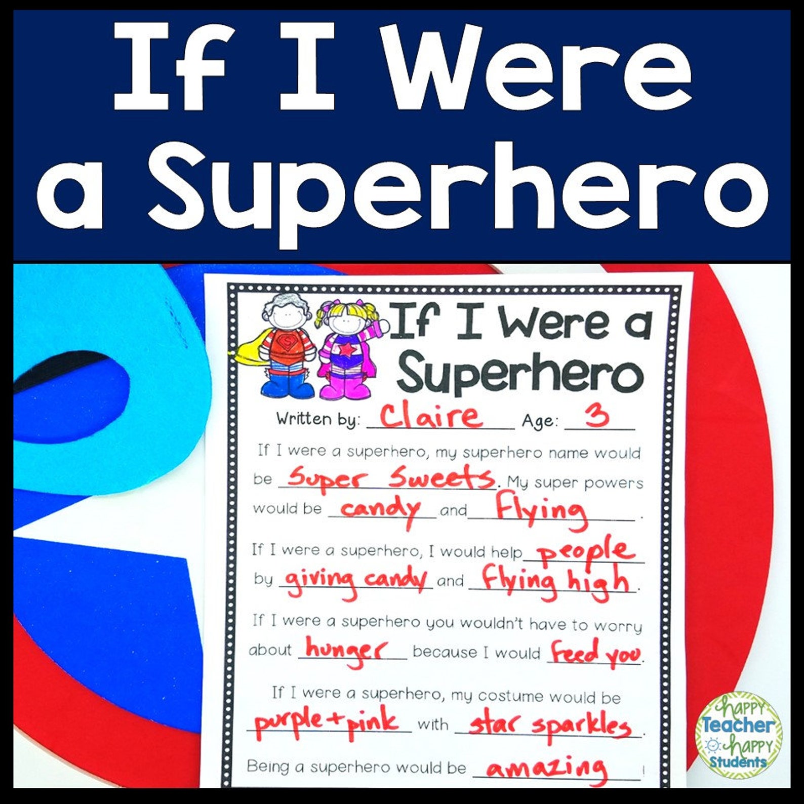 If I Were a Superhero Superheroes Writing Activity Superhero Worksheet ...