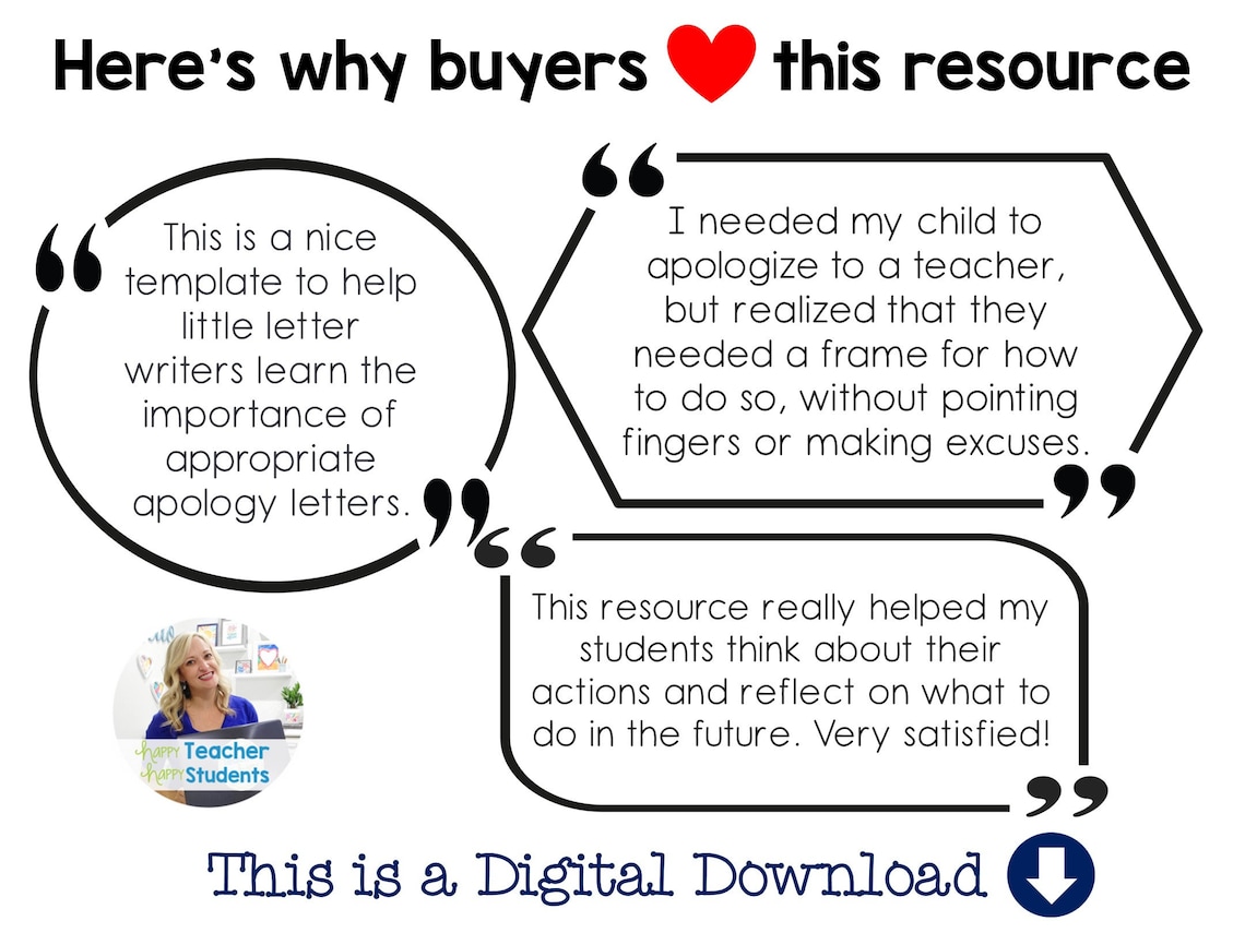 Kids Apology Letter Printable | Apology Template for Children | How to ...