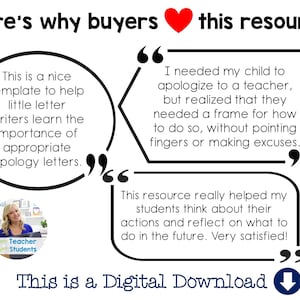 Kids Apology Letter Printable | Apology Template for Children | How to ...