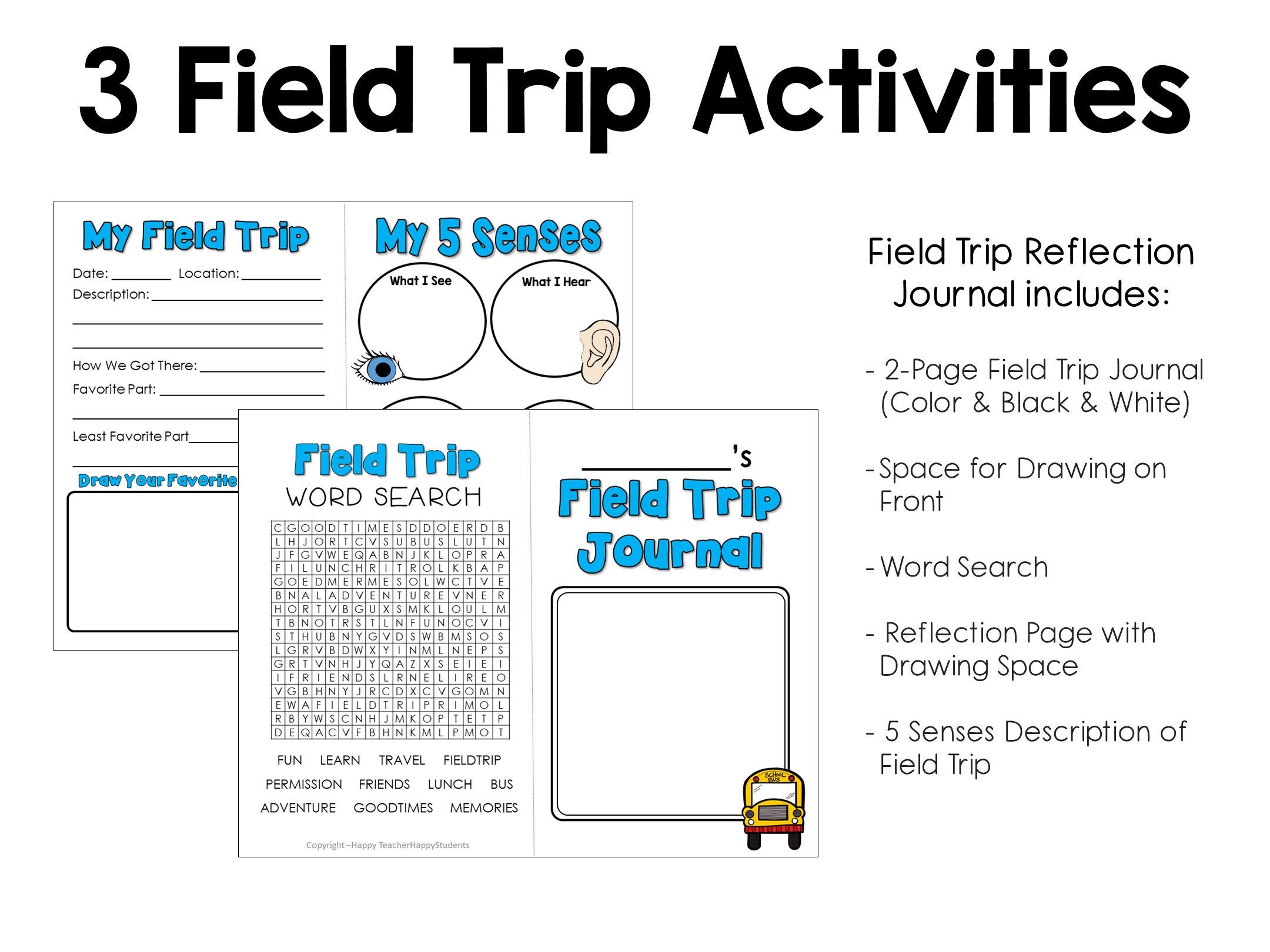 Printable Field Trip Journal, Field Trip Worksheet, Field Trip Word ...