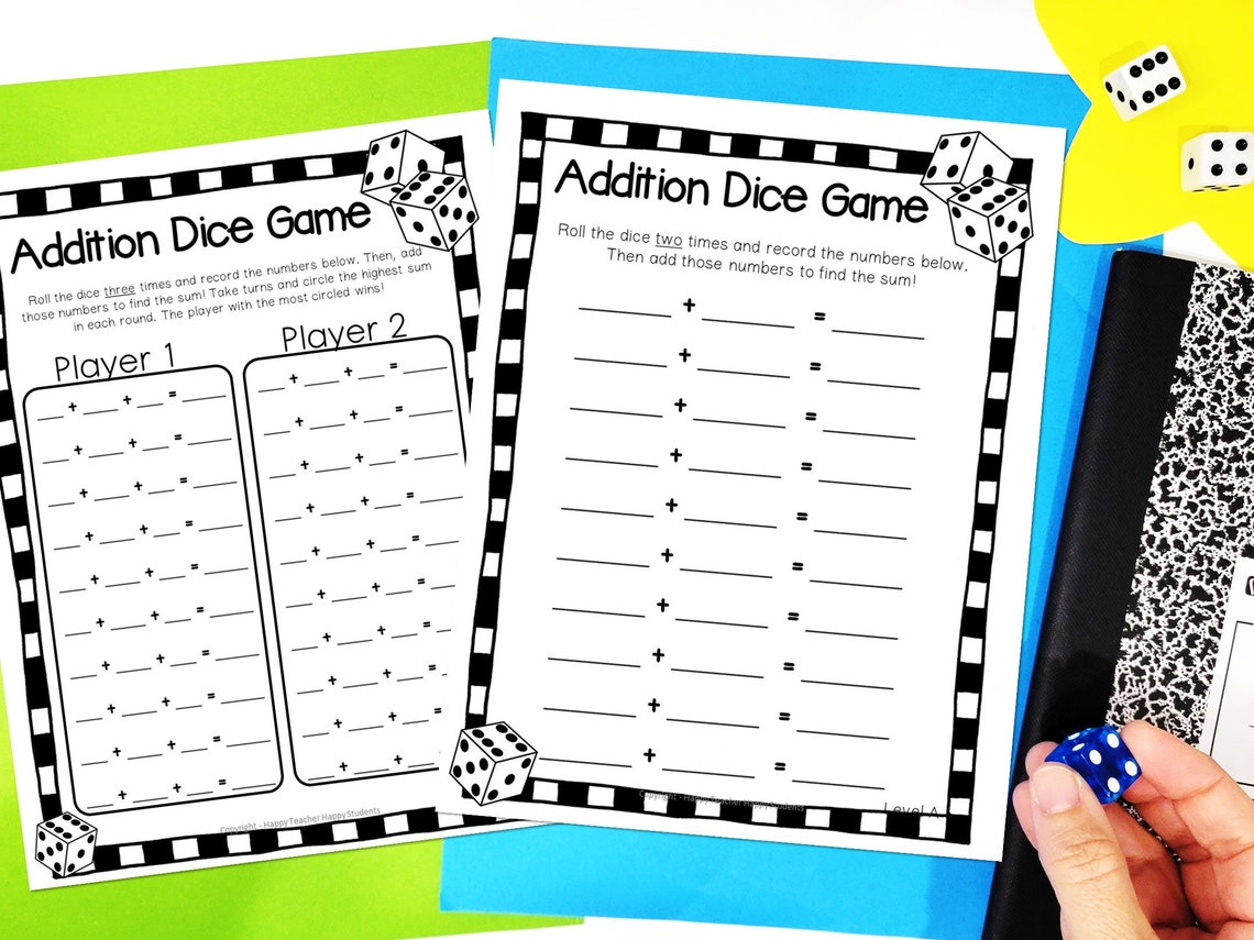 Addition Game 4 Worksheets Addition Game Printable, Addition Worksheets ...