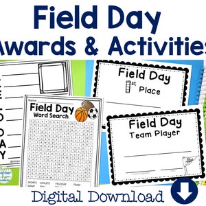 Field Day Awards Certificates, Field Day Word Search & Writing Activity ...
