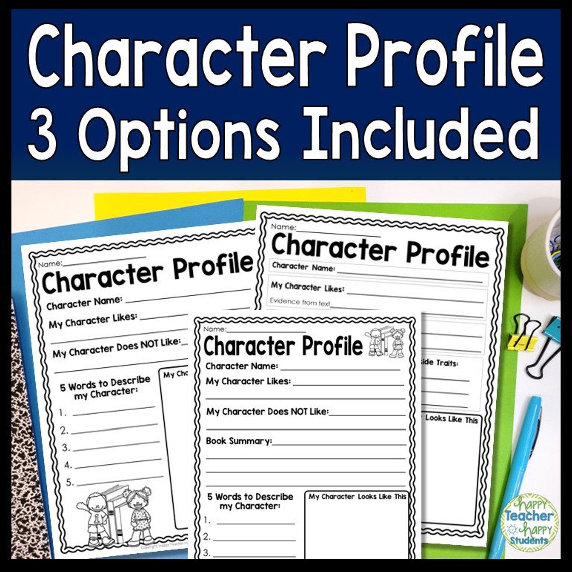 Character Analysis Worksheet: Character Profile Graphic Organizer ...
