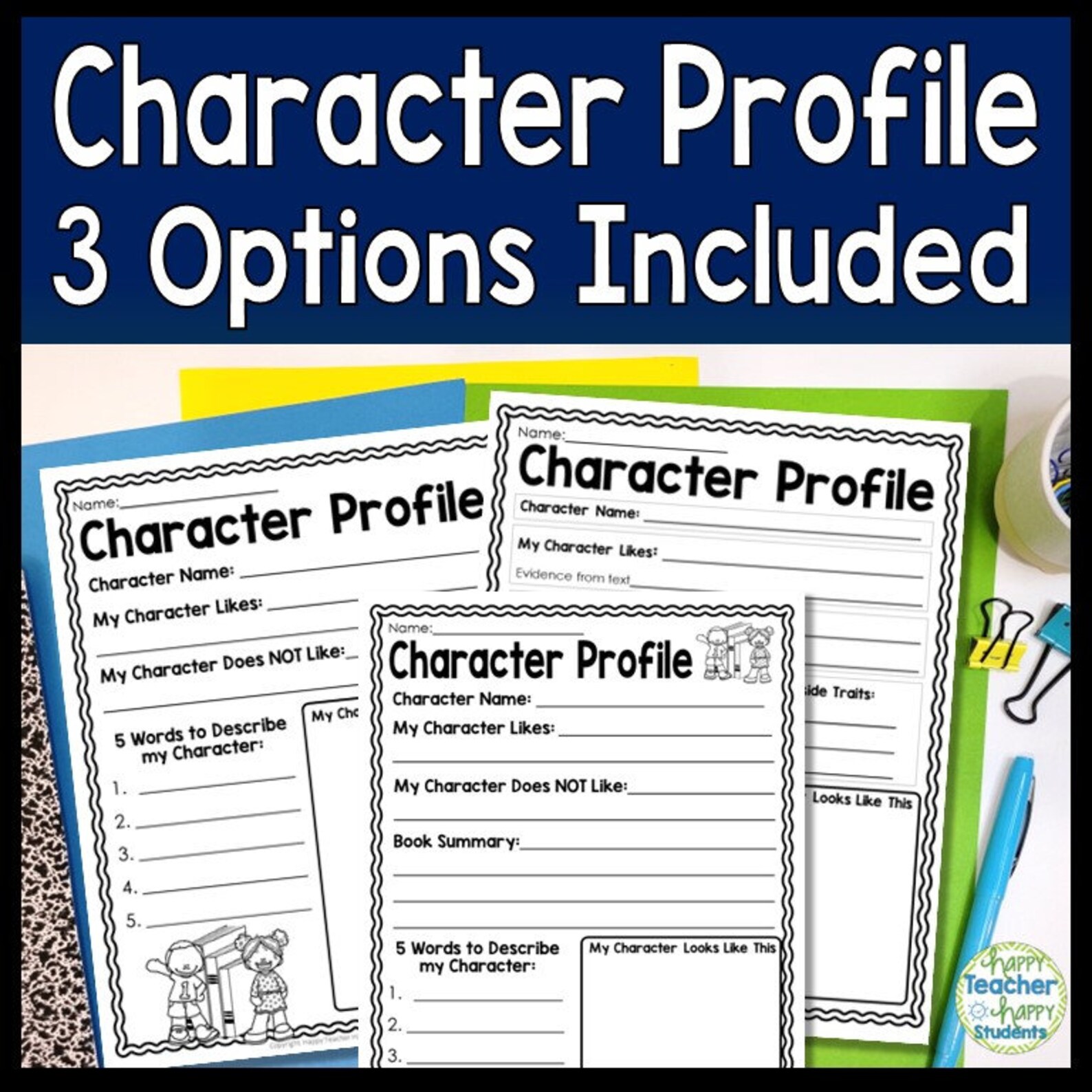 Character Analysis Worksheet: Character Profile Graphic Organizer ...
