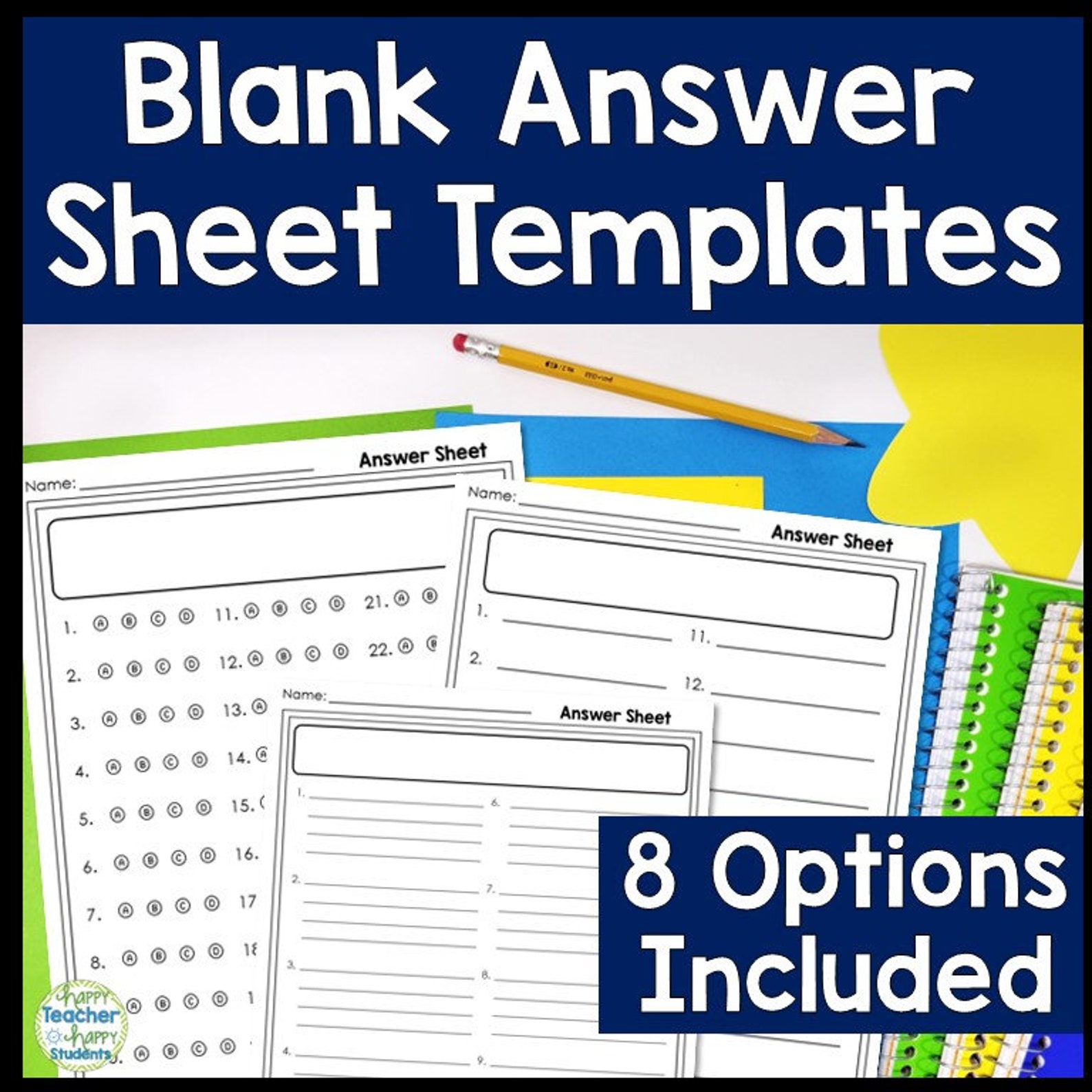 8 Blank Answer Sheet Template | Multiple Choice, Short Answer & Essay ...