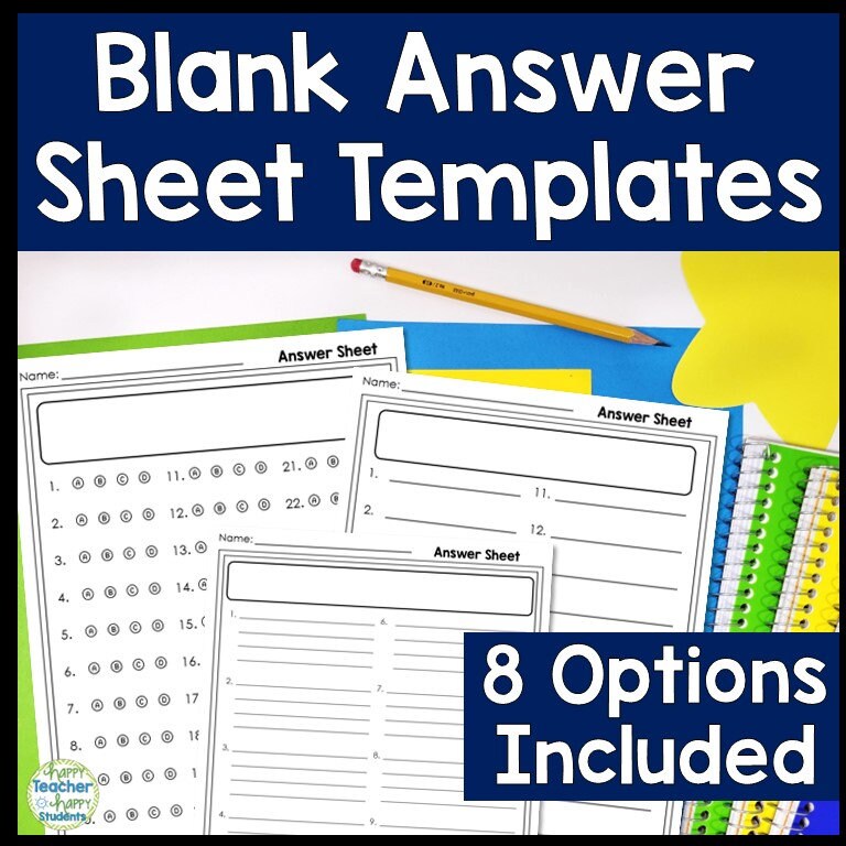 8 Blank Answer Sheet Template | Multiple Choice, Short Answer & Essay ...