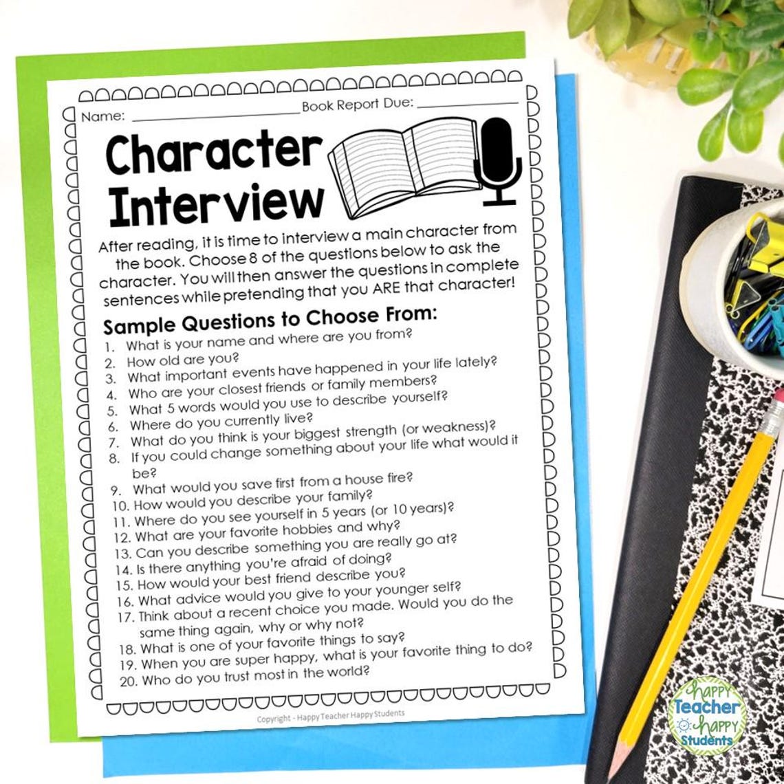Book Character Interview Book Report | Interview Book Character From ...