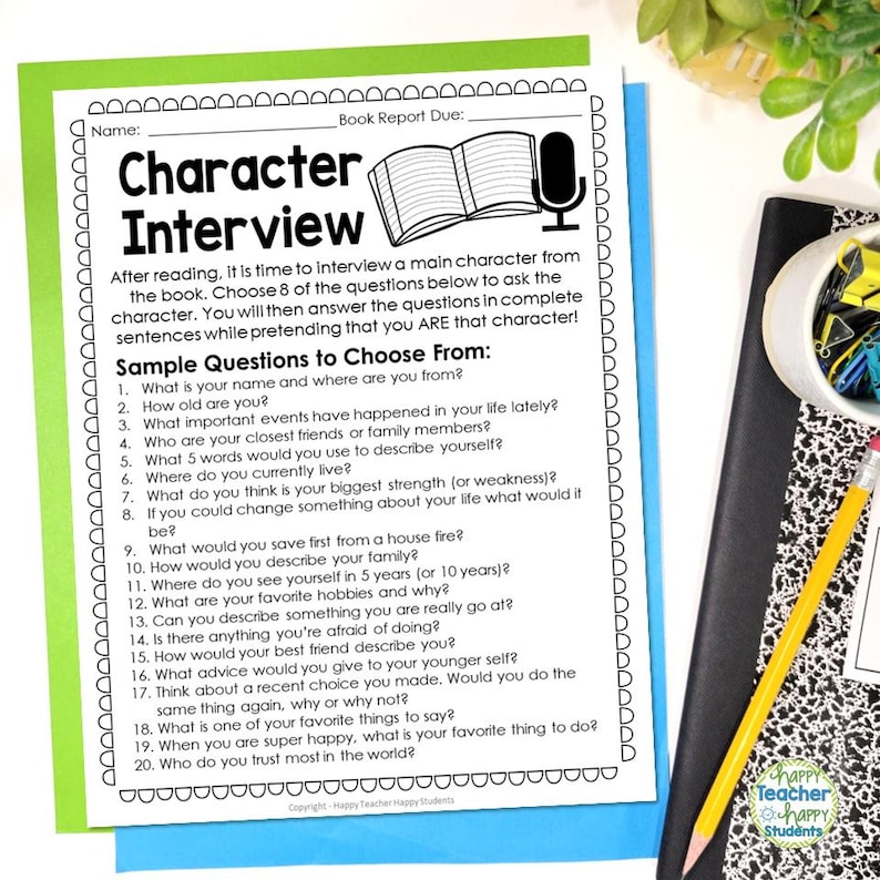 Book Character Interview Book Report | Interview Book Character From ...