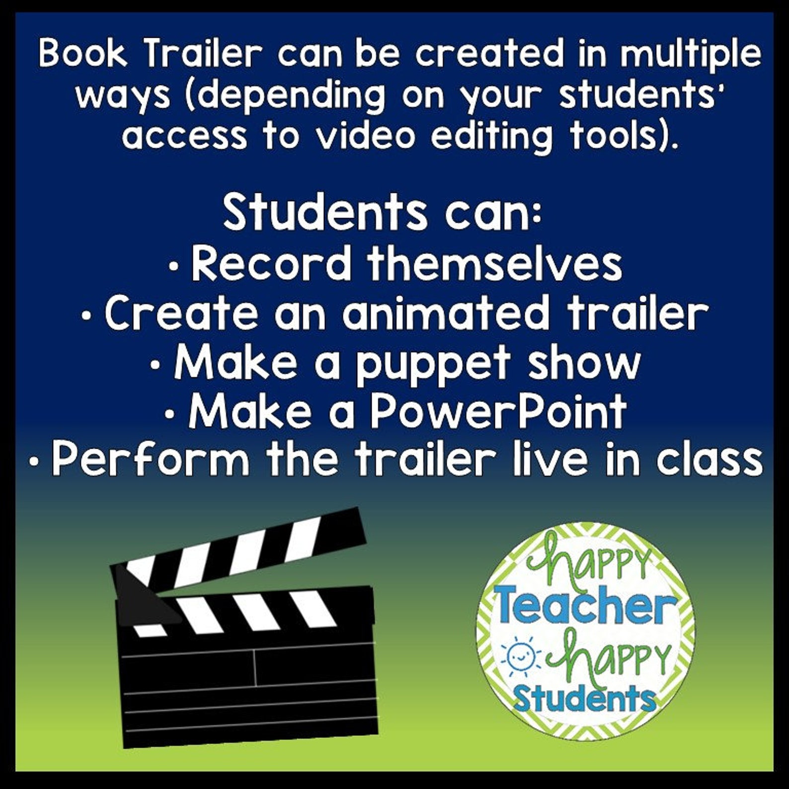 Book Trailer Book Report Book Trailer Project Make Video or Skit ...