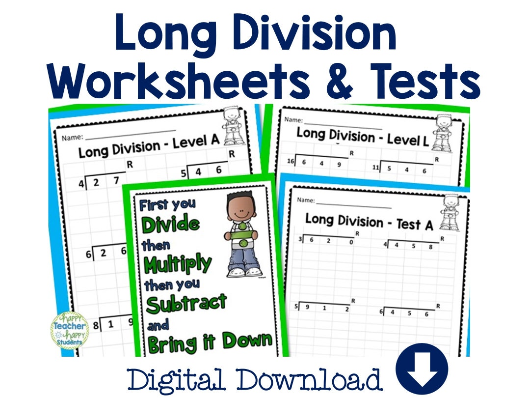 Leveled Long Division Worksheets and Tests: Homeschool Practice ...
