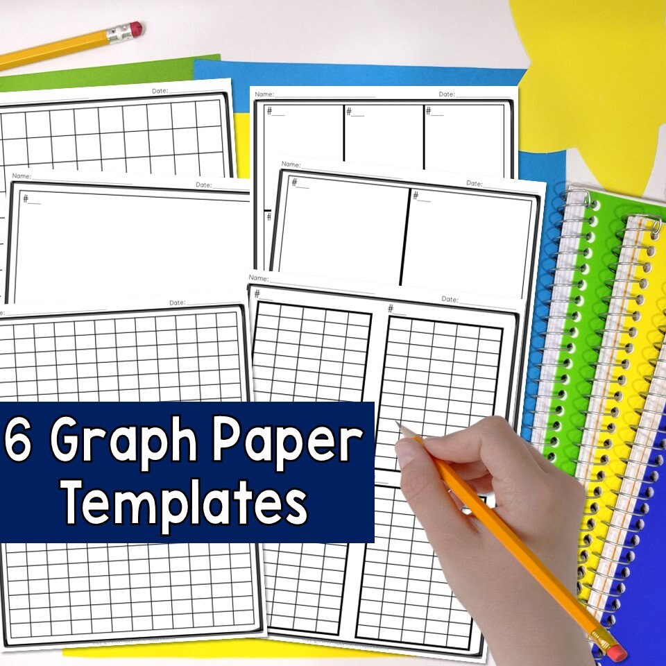 Math Graph Paper Template for Kids | 6 Designs | Graph Grid Papers ...
