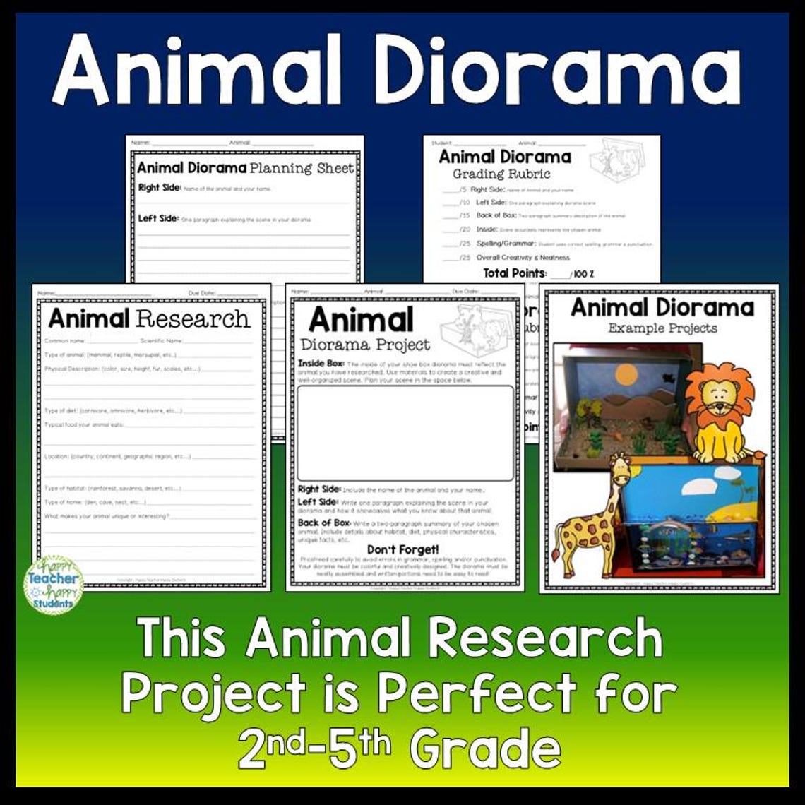 Animal Diorama Project: Guided Animal Research and Grading Rubric ...