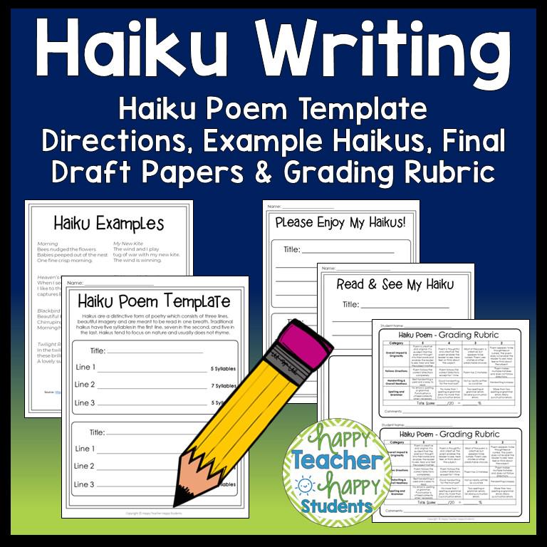 Haiku Writing Template: Writing Template, Examples & Grading Rubric ...