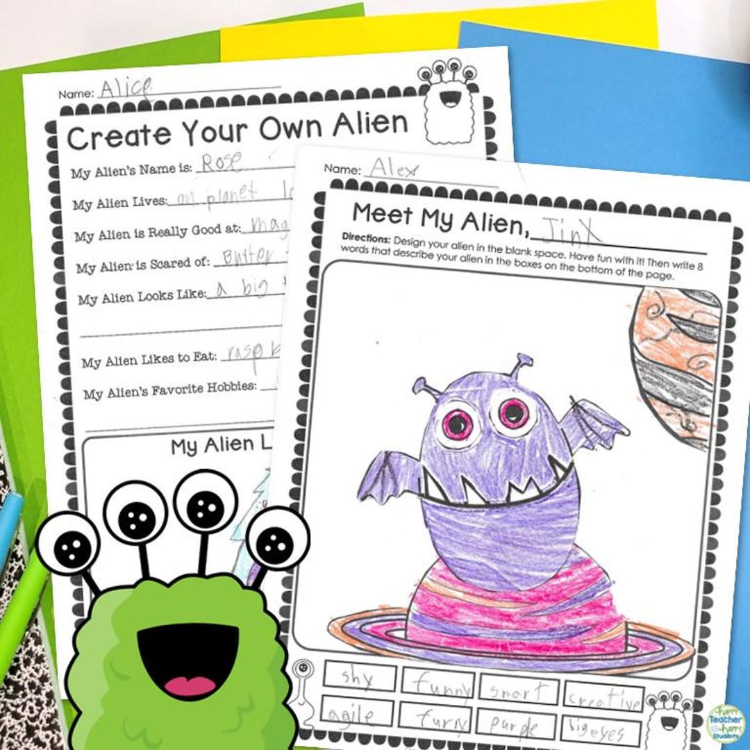 Create Your Own Alien Writing Activity: Fun Alien Craft Idea (digital ...
