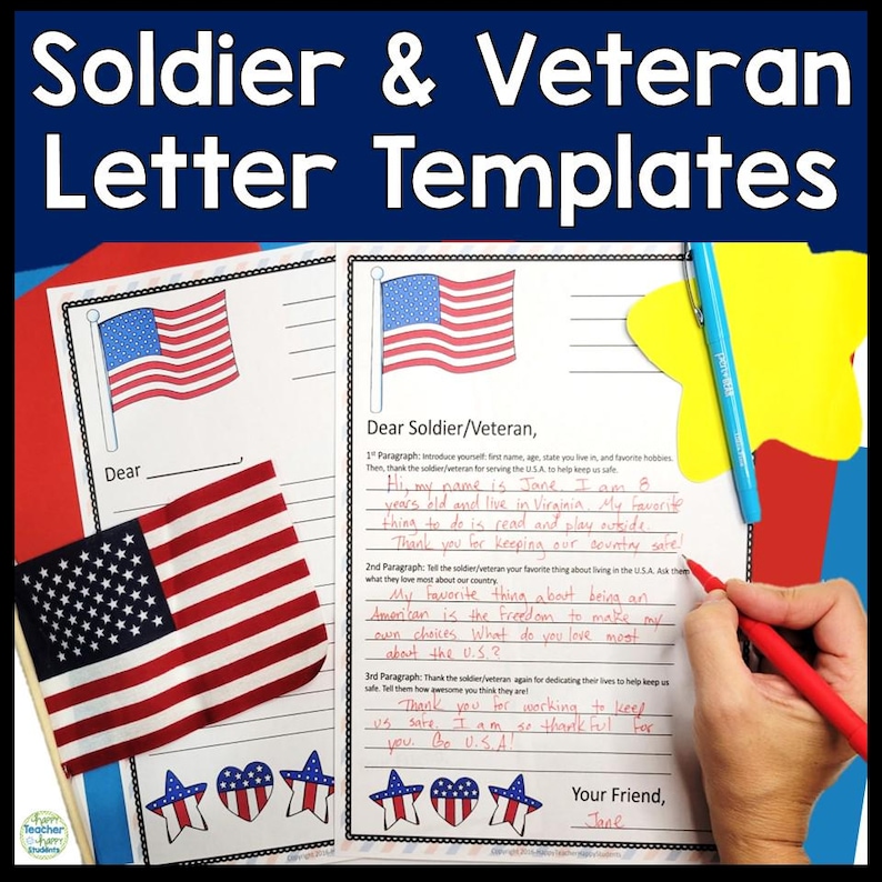 Veterans Day Letter Writing Activity: Soldier & Veteran Thank You ...