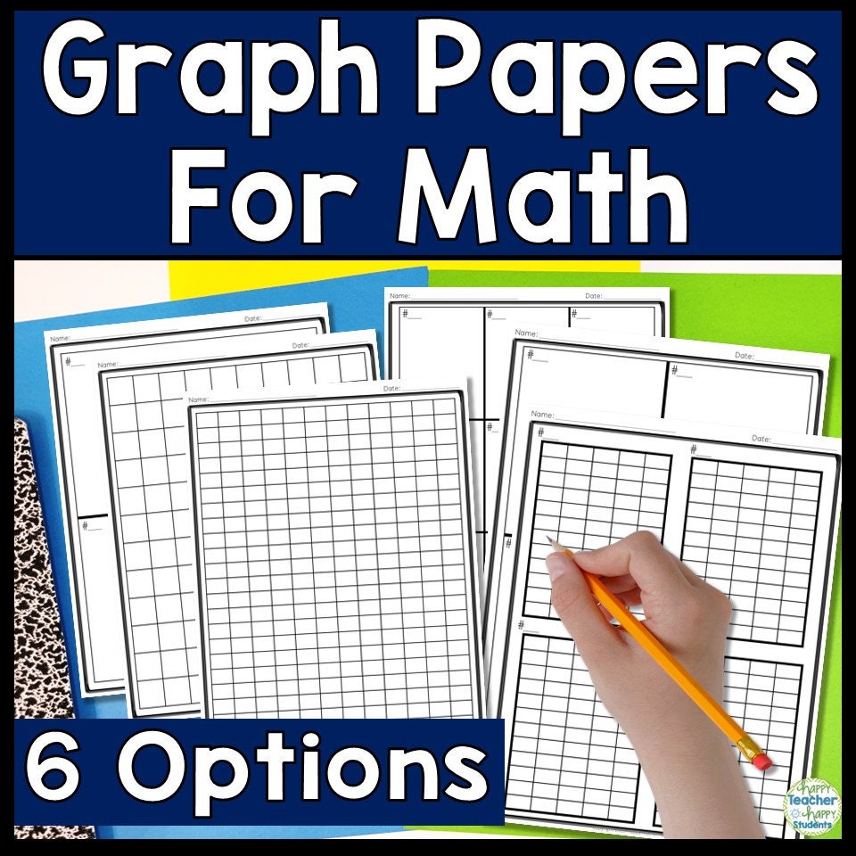Math Graph Paper Template for Kids | 6 Designs | Graph Grid Papers ...
