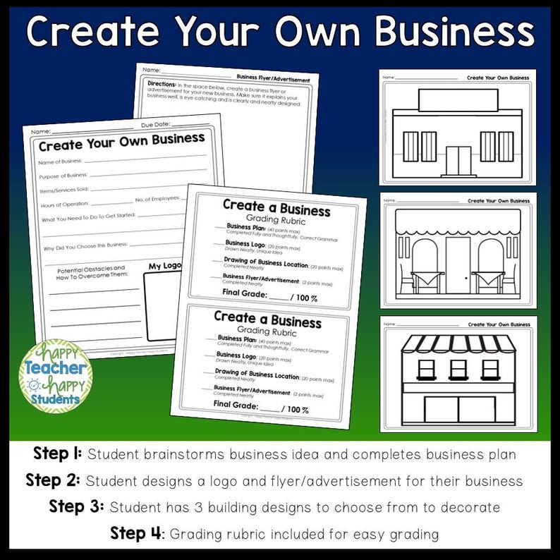 Kids Business Project: Design a Business Activity (digital Download) - Etsy
