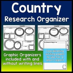 Country Research Activity | Country Graphic Organizer for Any World ...