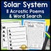 Solar System Activity: 11 Acrostic Poems & Solar System Word Search ...