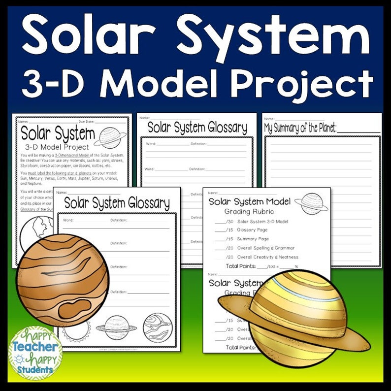 3 Solar System Activities: Solar System Project 3-D Model of Planets W ...