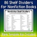 Nonfiction Library Shelf Dividers 86 Shelf Labels for Nonfiction Books ...