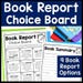 Book Report Choice Board Menu: Book Report Template for Any Book ...