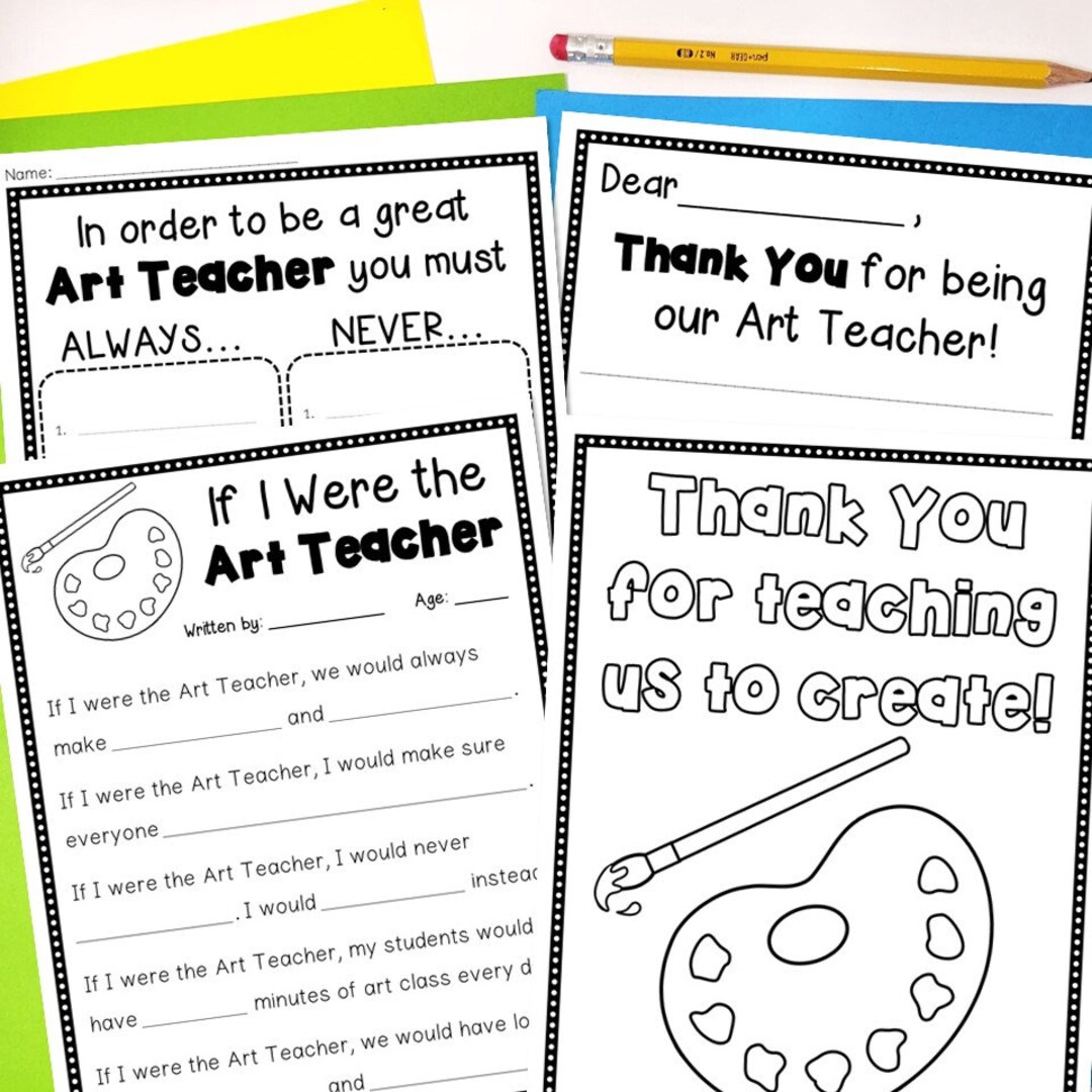 Art Teacher Appreciation Card | Thank You Card for Art Teacher (digital ...
