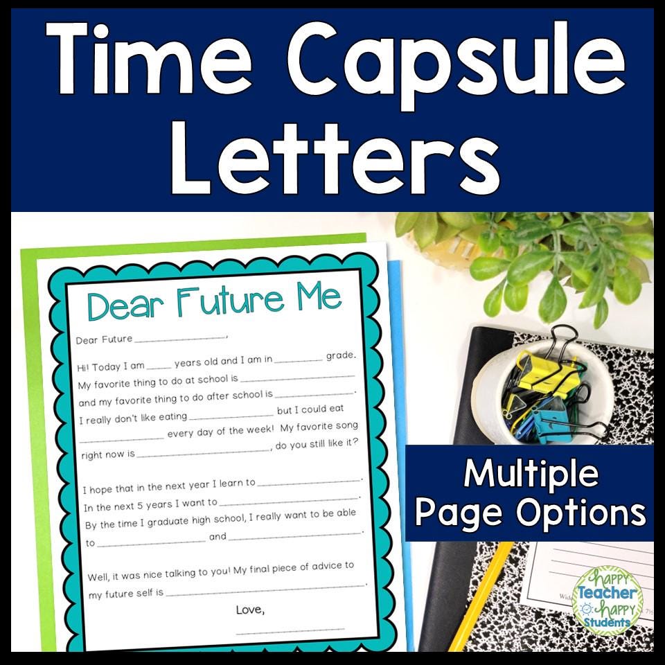 Printable 'dear Future Me' Time Capsule Letter Template (PDF) - Etsy