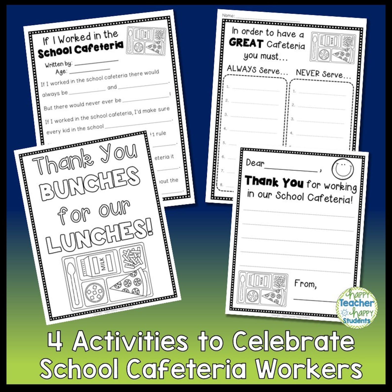Cafeteria Worker Thank You Card: School Lunch Hero Appreciation ...