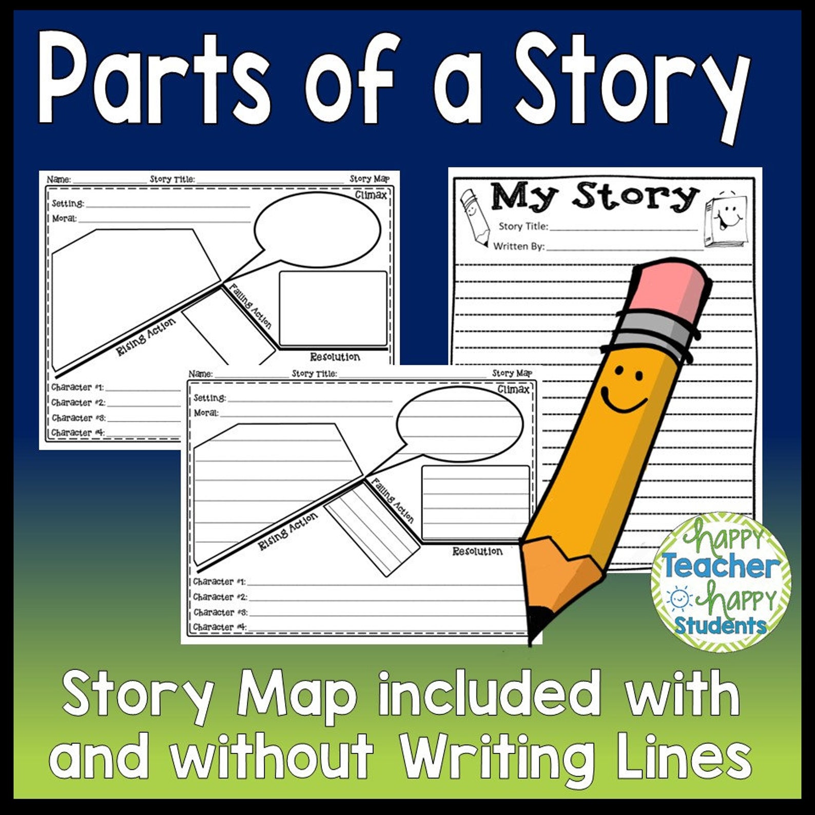Story Map Graphic Organizer: Plot Diagram Template (digital Download ...