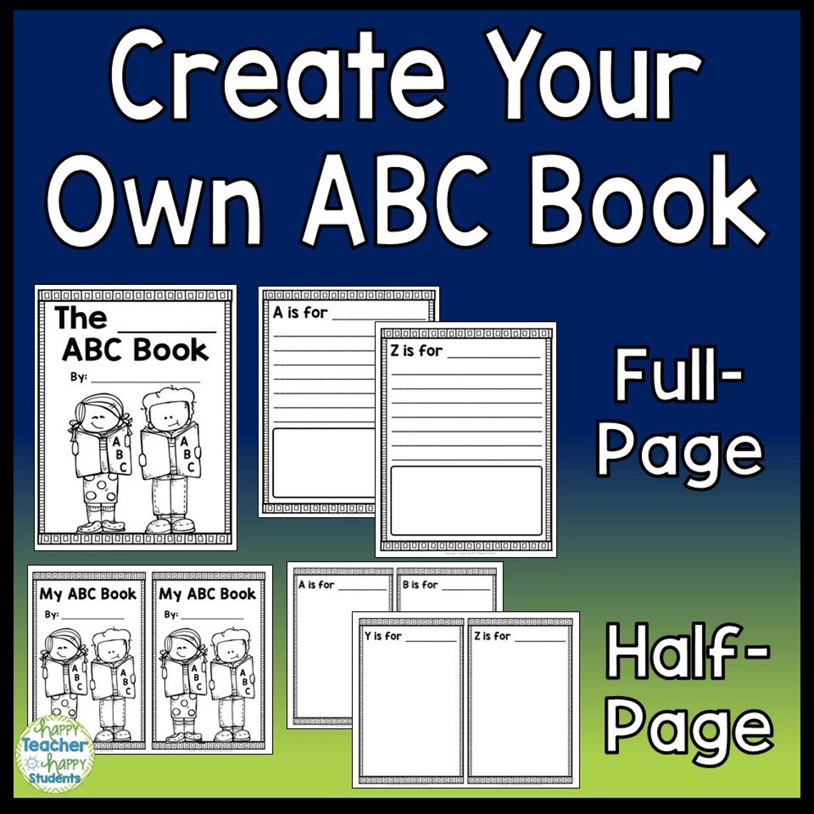 Printable ABC Book Template: DIY Alphabet Coloring Book | Alphabet Book ...