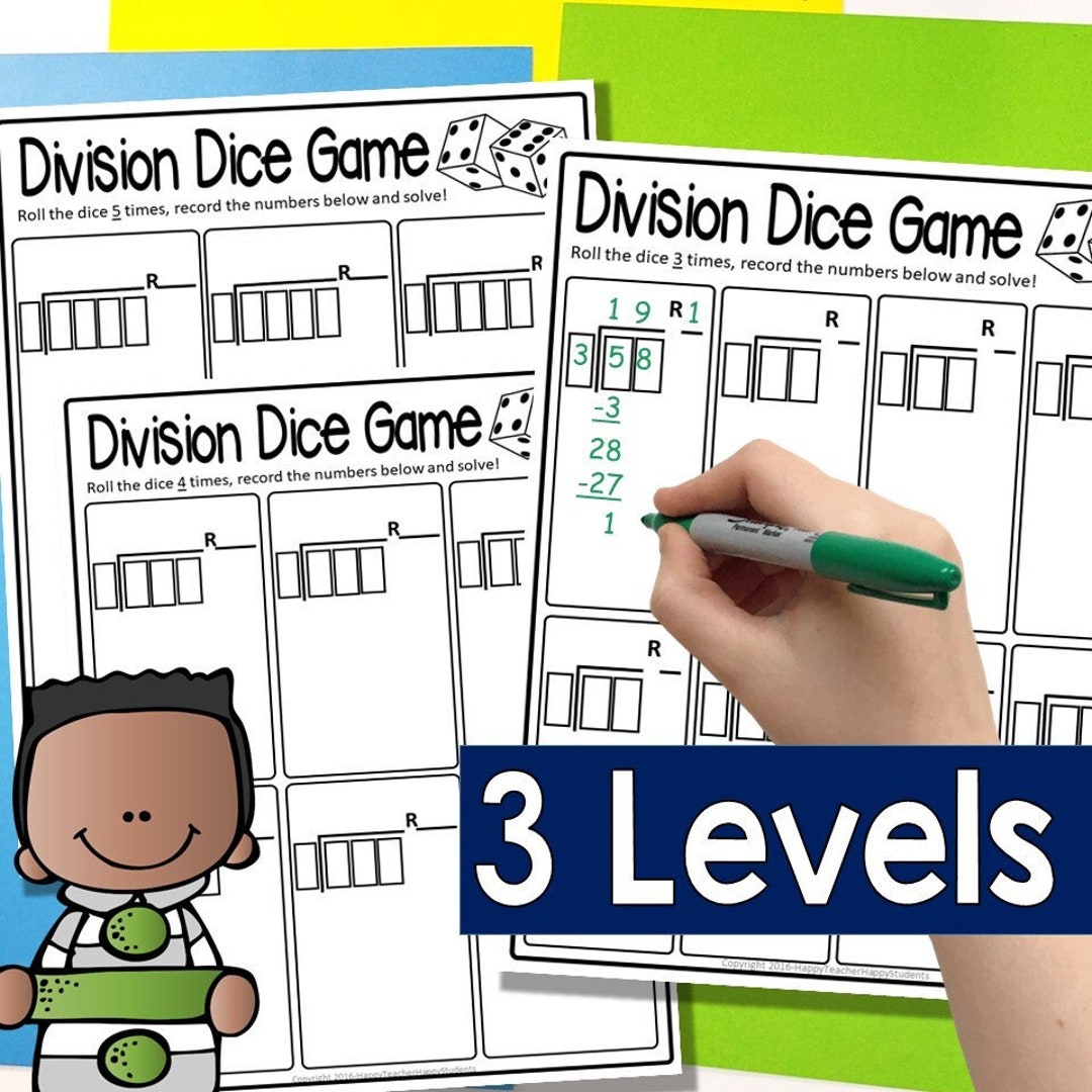 Long Division Game, Long Division Dice Game, FUN Long Division ...