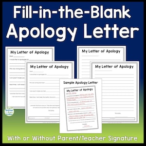 Kids Apology Letter Printable | Apology Template for Children | How to ...