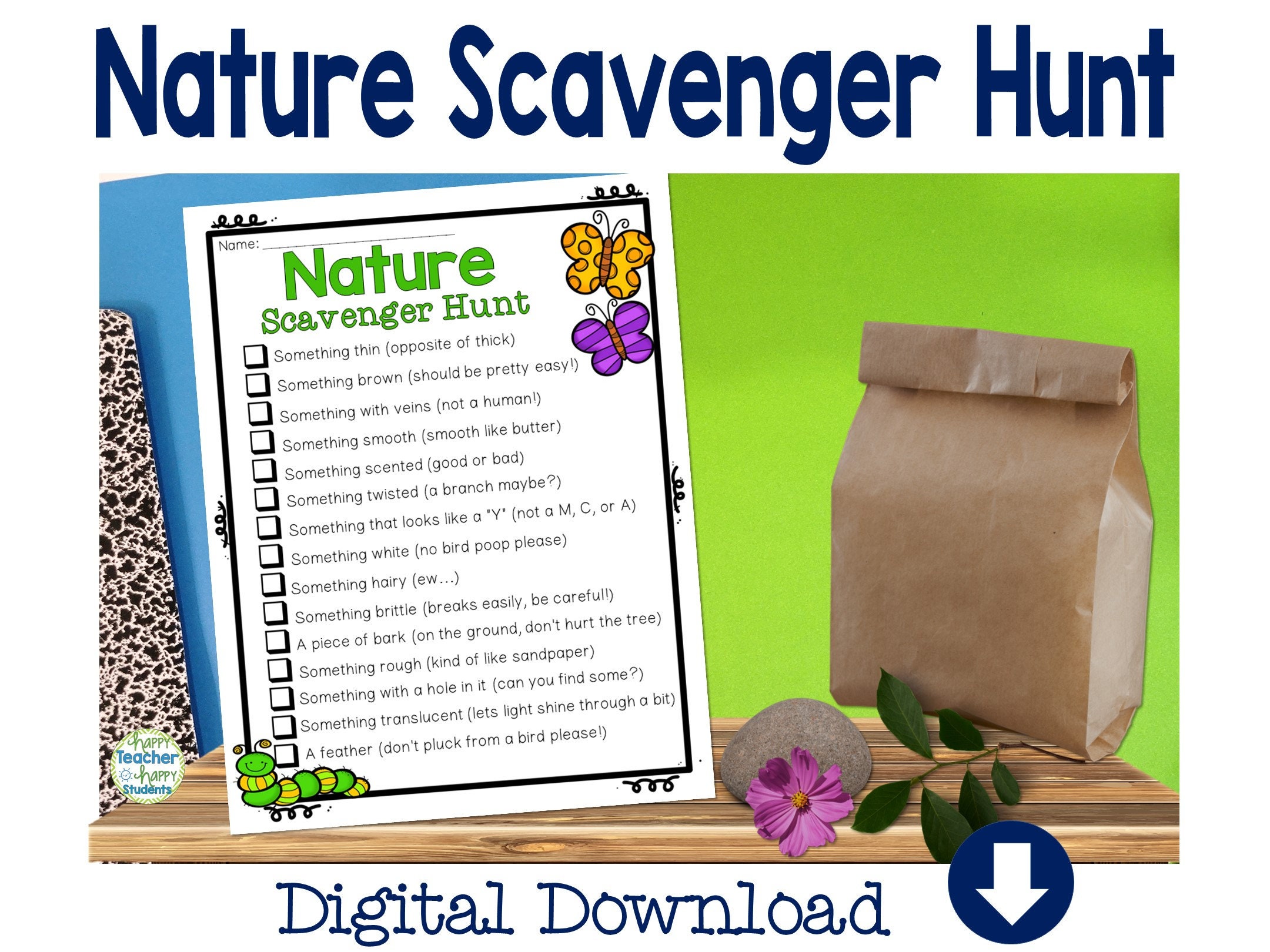 Nature Scavenger Hunt Printable PDF Outdoors Scavenger Hunt for Kids ...