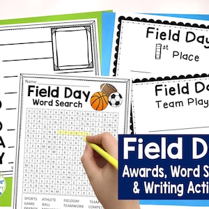 Field Day Awards Certificates, Field Day Word Search & Writing Activity ...