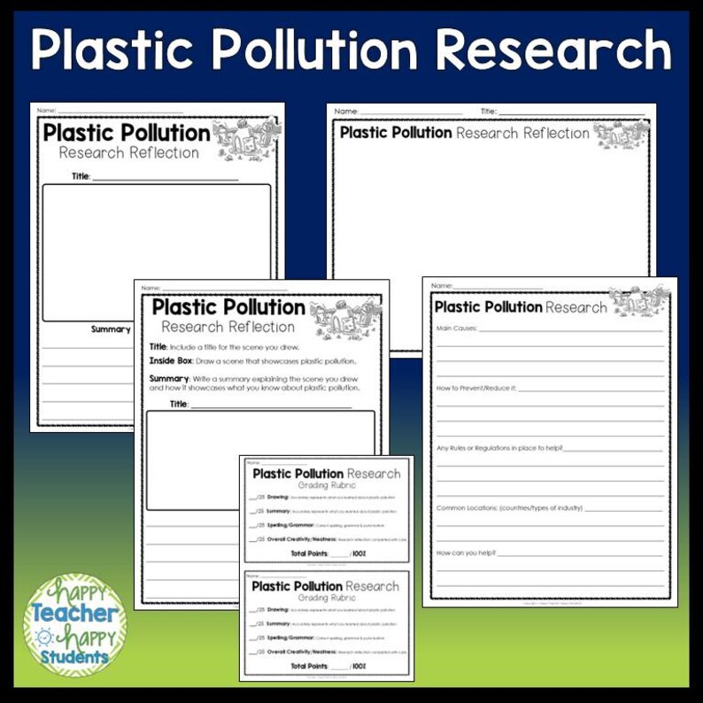 Plastic Pollution Research Activity: Draw & Summarize Pollution ...